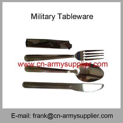 中国 Wholesale Cheap China Military Stainless Army Fork Spoon Knife Cutlery Tableware 販売のため