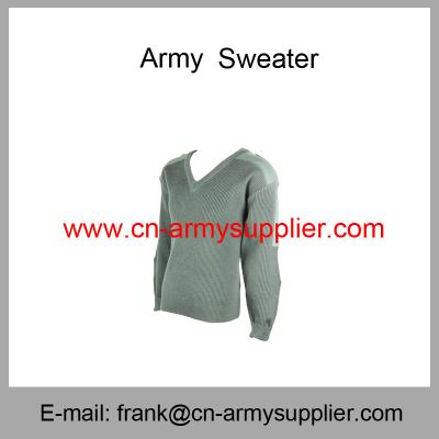 China Wholesale Cheap China Army Green Wool Acrylic Polyester Police Military Sweater for sale