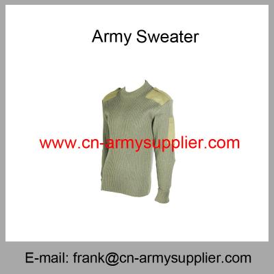 China Wholesale Cheap China Military Olive Green Wool Acrylic  Army Police Cardigan for sale