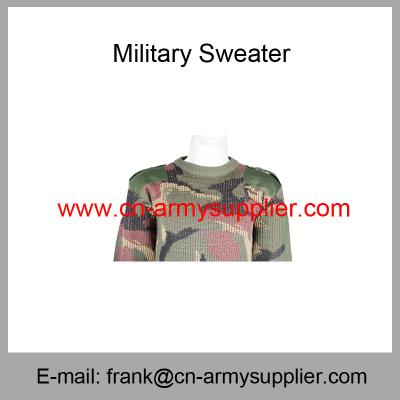 China Wholesale Cheap China Military Woodland Camo Wool Acrylic  Police Army Pullover for sale