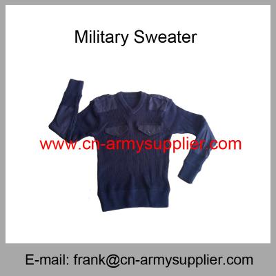 China Wholesale Cheap China Military Navy Blue Wool Acrylic  Police Army Jumper for sale