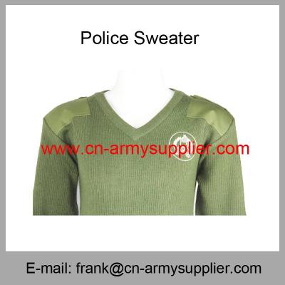 China Wholesale Cheap China Military Wool Acrylic Police Army Green Sweater for sale