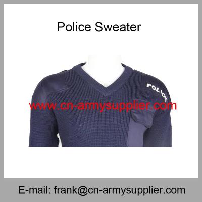 China Wholesale Cheap China Military Wool Acrylic Police Army Navy Blue Sweater for sale