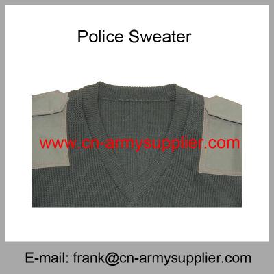 China Wholesale Cheap China Military Wool Acrylic Police Army Olive Green Sweater for sale