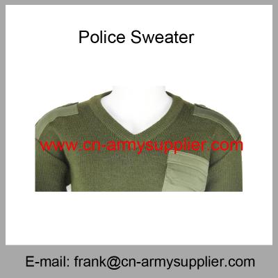 China Wholesale Cheap China Military Wool Acrylic Police Army Green Pullover for sale