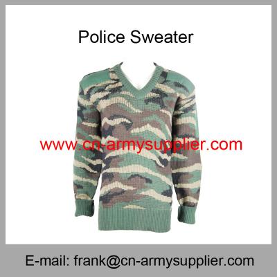 China Wholesale Cheap China Military Wool Acrylic Polyester Army Camo Police Jumper for sale