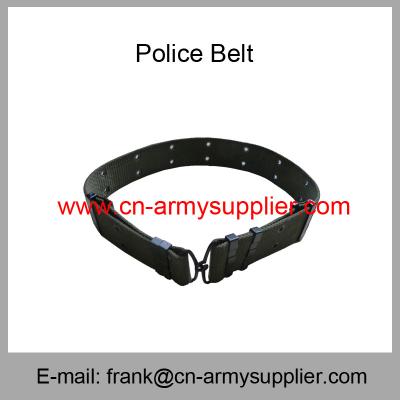 China Wholesale Cheap China Army Green Military Polyester PP Metal Buckle Police Belt for sale