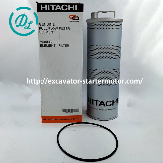 Hitachi excavator full flow filter element close-up