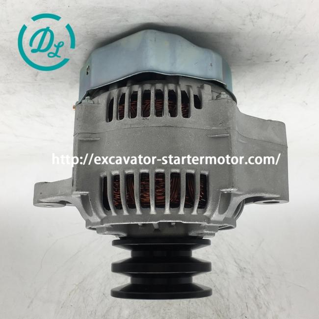 Alternator close-up view showing connections and components