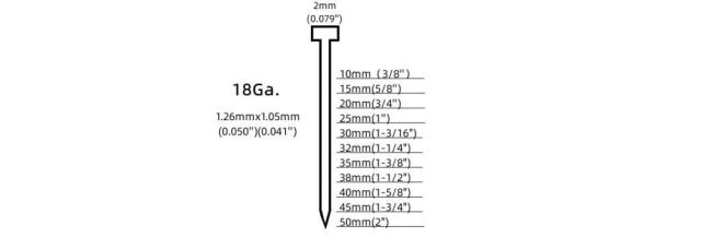 18 Gauge 1&quot; Length Air Brad Nails F25 for Furniture Decoration