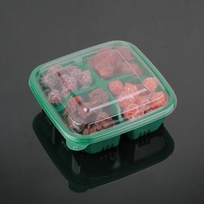 Cina 4 imballaggio di plastica della pasticceria del compartimento 13*13*6.5cm in vendita