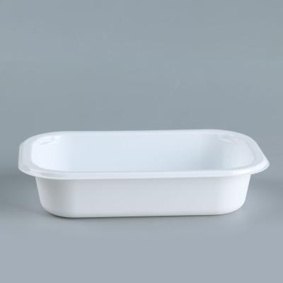 China 18*13*3cm Microwave Safe White CPET Trays Food Packaging for sale