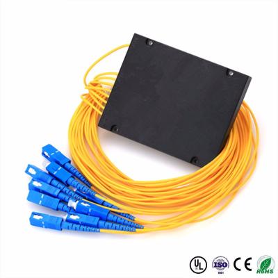 Cina Separatore d'acciaio a fibra ottica del Plc del connettore CATV 1x8 FTTH del contenitore Sc/Upc di ABS in vendita