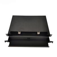 China 24 Core Rack Mount Fiber Optic Patch Panel 19 Inch 1U Splice Termination Box for sale