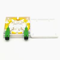 China Indoor 86 Type Faceplate Mini FTTH Termination Box 2 Pigtail ABS for sale