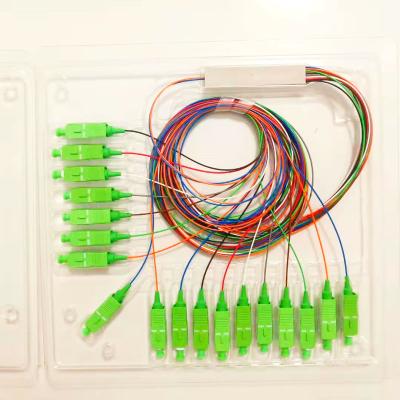 China FTTH 2x16 PVC Fiber Optic PLC Splitter With Sc / Apc Connector for sale
