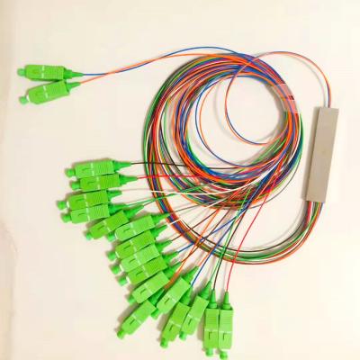 China FTTH 2x16 PVC Fiber Optic PLC Splitter With Sc / Apc Connector for sale