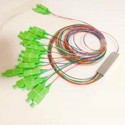 China FTTH 2x16 PVC Fiber Optic PLC Splitter With Sc / Apc Connector for sale