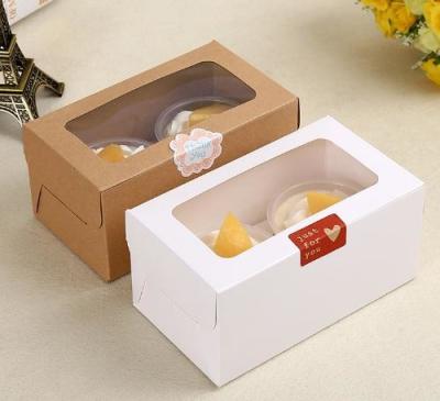 China Lovely Paper Dessert / Bakery Packaging Boxes With Clear Window Eco Friendly for sale