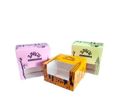 China Dessert Paper Bags For Food Packaging , Cupcake Gift Boxes With Display Window for sale