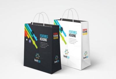 China High End Luxury Custom Printed Paper Bags , Beautiful Grocery Paper Bag for sale