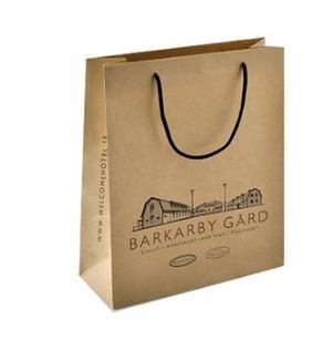 China Brown Paper Shopping Bags With Handles , Kraft Paper Grocery Bags for sale