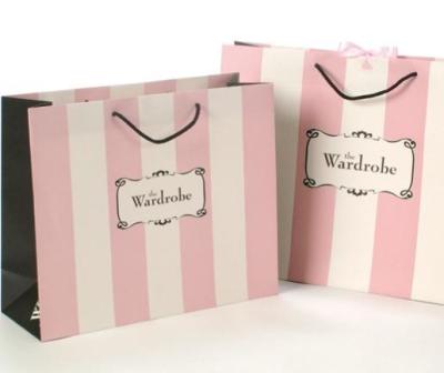 China Recycled Colorful Clothes Shopping Bags With Rope Handle Custom Printed for sale