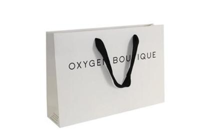 China Commercial White Paper Shopping Bags With Handles Customized Design Accept for sale