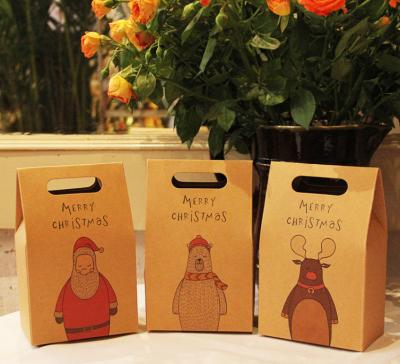 China Brown Custom Christmas Paper Gift Boxes Stand Up Style QS Certified for sale