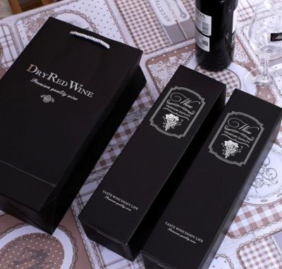 China Wine Paper Packaging Boxes And Bags Aqueous Coating Logo Embossing for sale