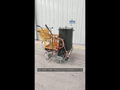 Human Pushing Thermoplastic Road Line Marking Machine 10 To 50cm Width Shoes Choosing with 100L Paint Tank Capacity