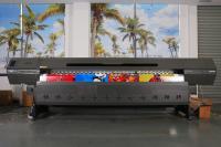 China Large Flatbed UV Printer C8 4 Heads 3.2M Width 4 Color CMYK Industrial Printing for sale