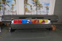 China Large Flatbed UV Printer C8 4 Heads 3.2M Width 4 Color CMYK Industrial Printing for sale