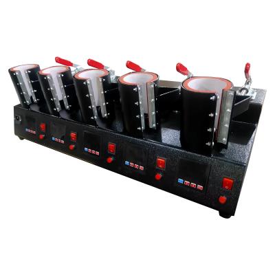 China 5-in-1 Automatic Electric Mug Heat Press Machine with Digital Control for Mug Heat Transfer Sublimation Printing for sale