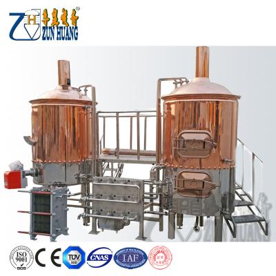 China micro pub/hotel/Restaurant craft Red copper mash tanks  equipment micro beer brewery for sale