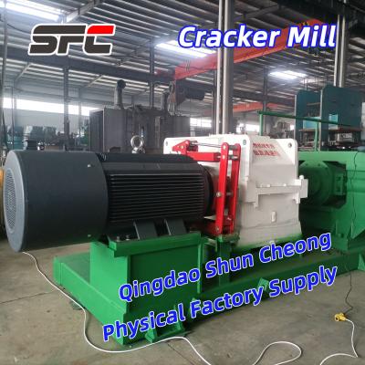 China Factory Direct Sale Rubber Crusher & Rubber Cracker with Alloy Chilled Cast Iron Rolls and Emergency Pulling Up Equipment for Tire Recycling for sale