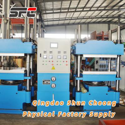 China Automatic Grade Twin Press with 2.50MN Total Pressure and Vertical Structure for Rubber Vulcanizing for sale
