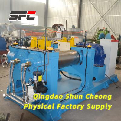 China CNC Controlled Open Rubber Mixing Mill with Chilled Cast Iron Rollers and PLC Control Mode for sale