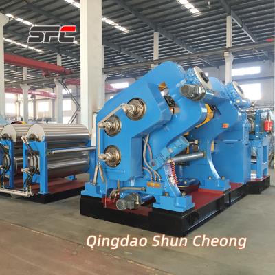 China PLC Control Automatic Grade Rubber Sheet Calender Machine with Hard-Tooth Reducer for Rubber Conveyor Belt for sale