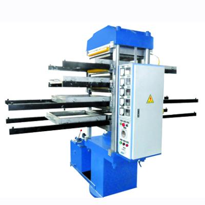 China Rubber Vulcanizing Machine with 550X550X45 Heating Plate and Manual Push-Out Device for Rubber Tiles for sale