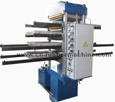 China 4 Working Layers Rubber Floor Tile Vulcanizing Press with Manual Push-Out Device and Customizable Mould Size for sale