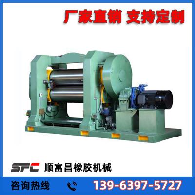 China DC Motor Driven Two Roller Calender with Chilled Cast Iron Rolls and Emergency Stop Device for sale