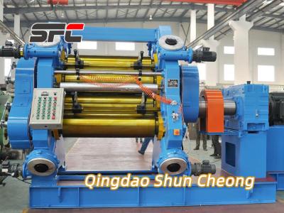 China PLC Control Rubber Calender Machine with Hard-Tooth Reducer and Hollow Roll Design for Industrial Applications for sale