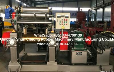 China High Efficiency Two Roll Rubber Mixing Mill Machine with Automatic Stock Blender / Open Type Rubber Compound Mixer for sale