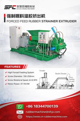 China Double-heads Rubber Strainer Extruder / Force Feeding Rubber Strainer Machine with Double Head for sale