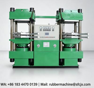 China Advanced Double Station Plate Rubber Silicone Vulcanizing Press Hydraulic Rubber Molding Hot Press for sale