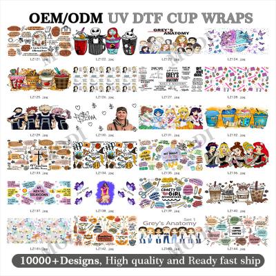 China Custom Size UV DTF Design Cup Wrap Transfers For Libbey Glass Tumblers for sale