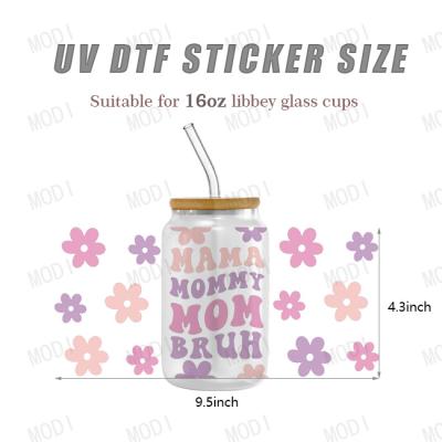 China 20oz Dias da Mãe UV DTF Transferências Para Tumblers de Vidro Design durável e lavável à venda