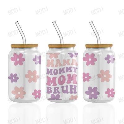 China 20oz Dias da Mãe UV DTF Transferências Para Tumblers de Vidro Design durável e lavável à venda