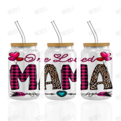 China UV DTF Cup Wrap Transfers Custom Logo Libbey Glass Tumbler Para promoções do Dia das Mães à venda